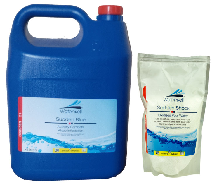 POOL PEROXIDE WATERWELL SUDDEN BLUE 5LT GAUTENG /4LT CAPE TOWN ...